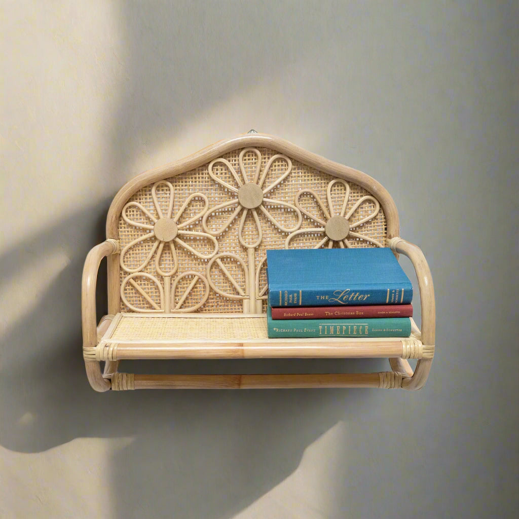 BLOSSOM Rattan Wall Shelf | Neutral Shade | Rattan Furniture